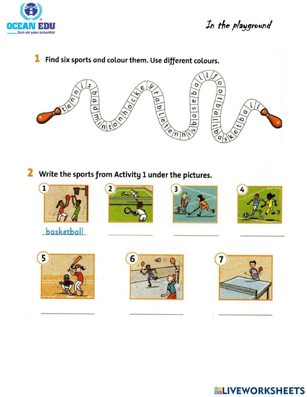 In the playground | Live Worksheets