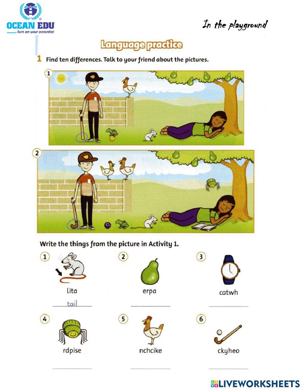 In the playground | Live Worksheets