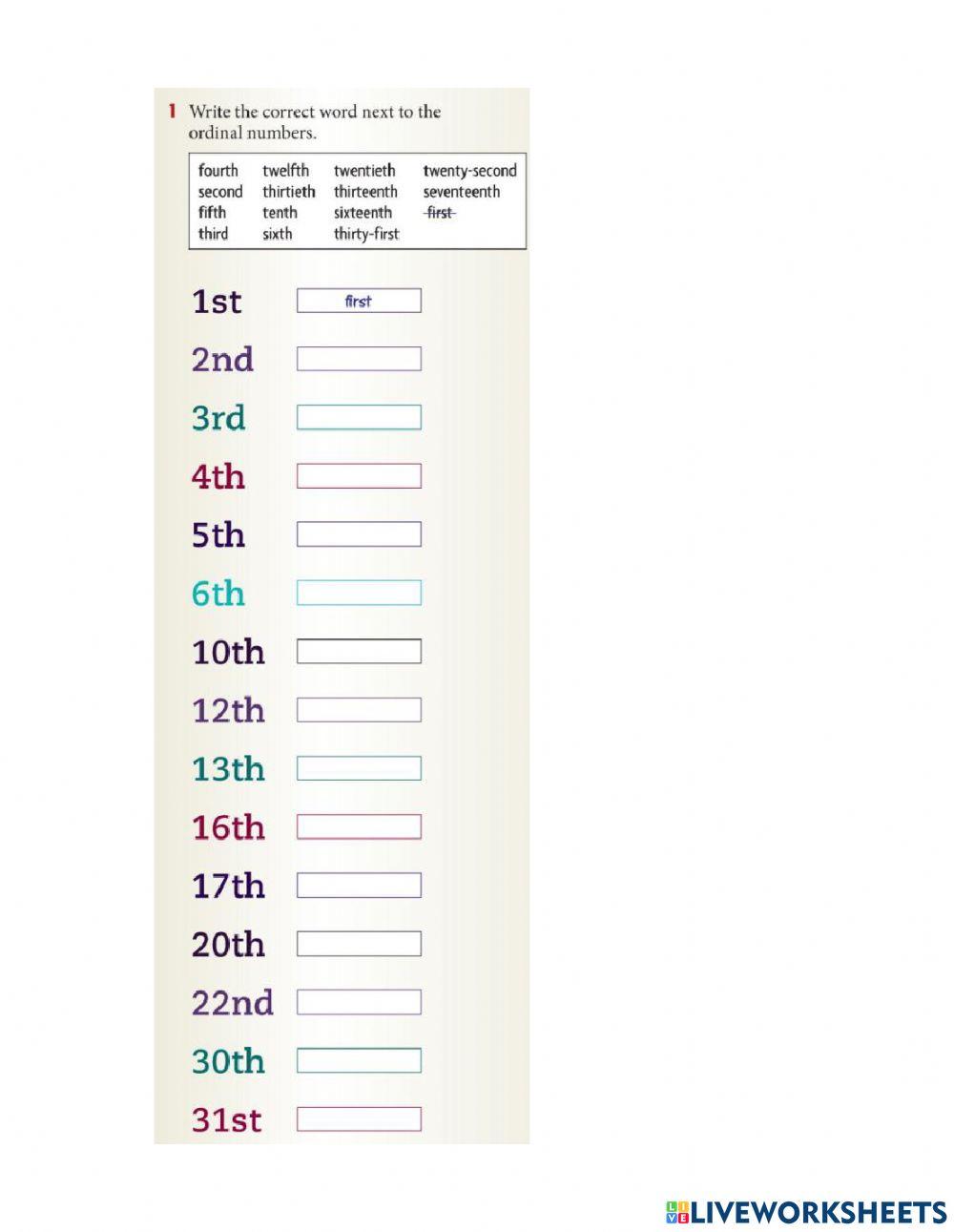 Date free online exercise | Live Worksheets