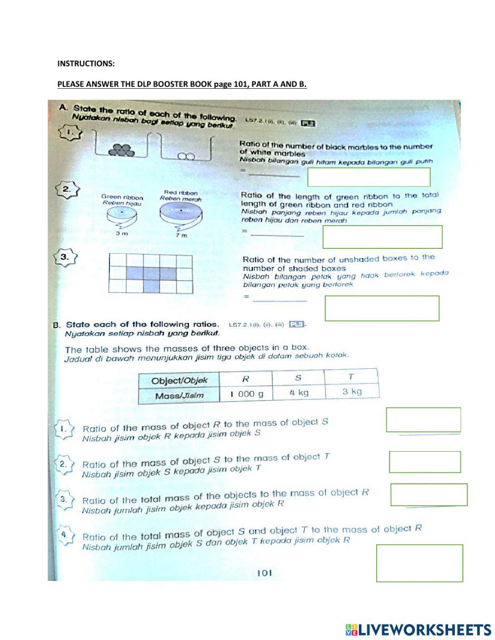 Ratio free online worksheet | Live Worksheets