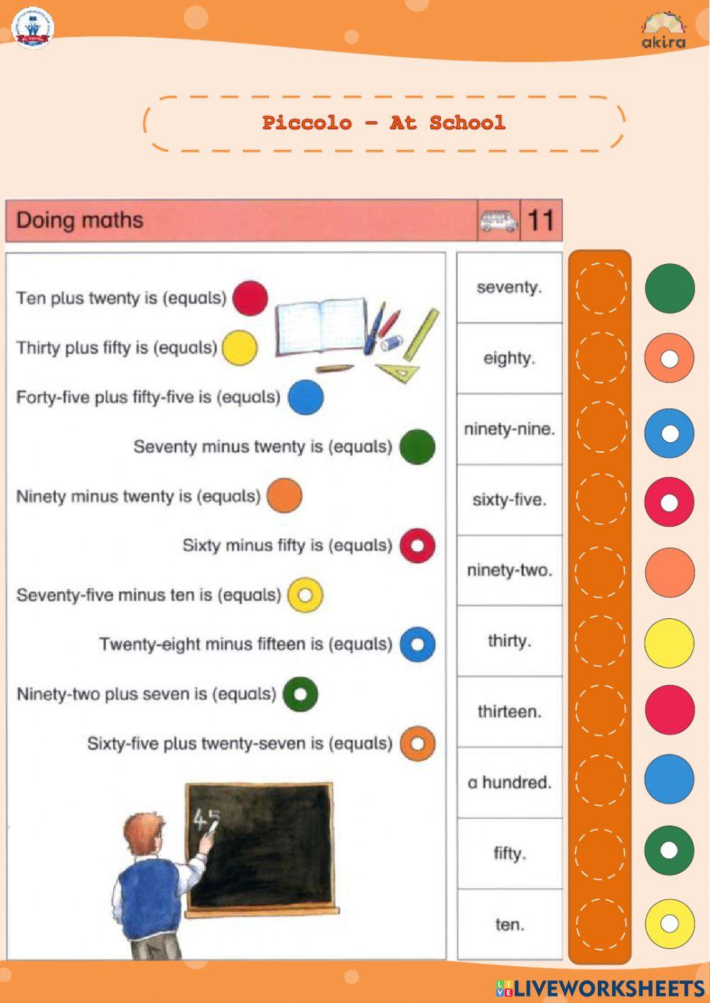 Piccolo - At School 11 online exercise for | Live Worksheets
