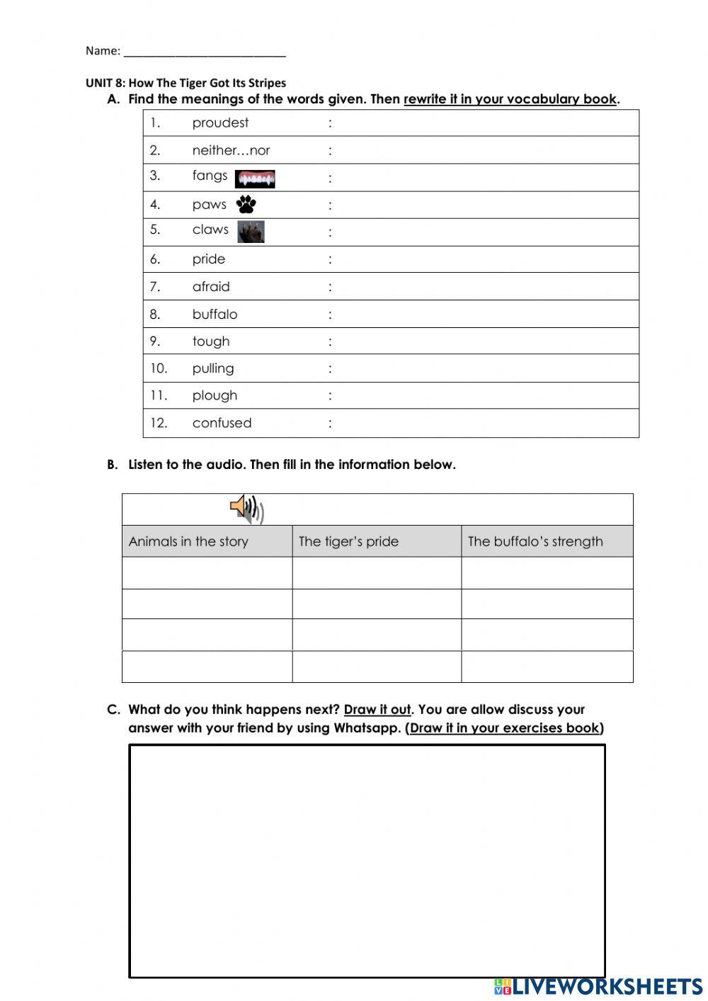 Unit 8 interactive activity for 6 | Live Worksheets