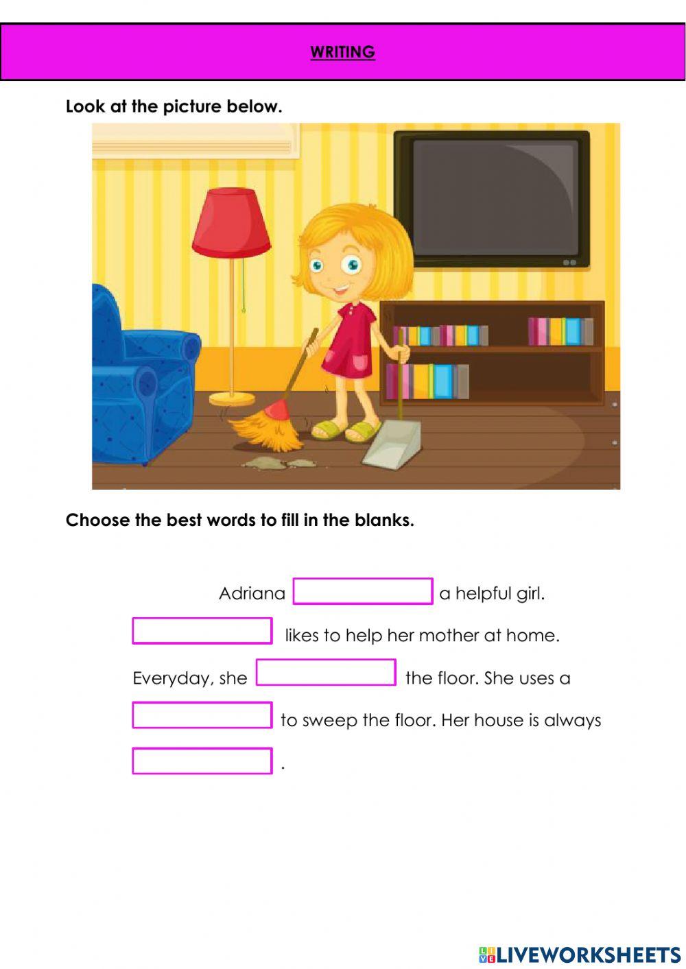 Writing online exercise for 1 | Live Worksheets