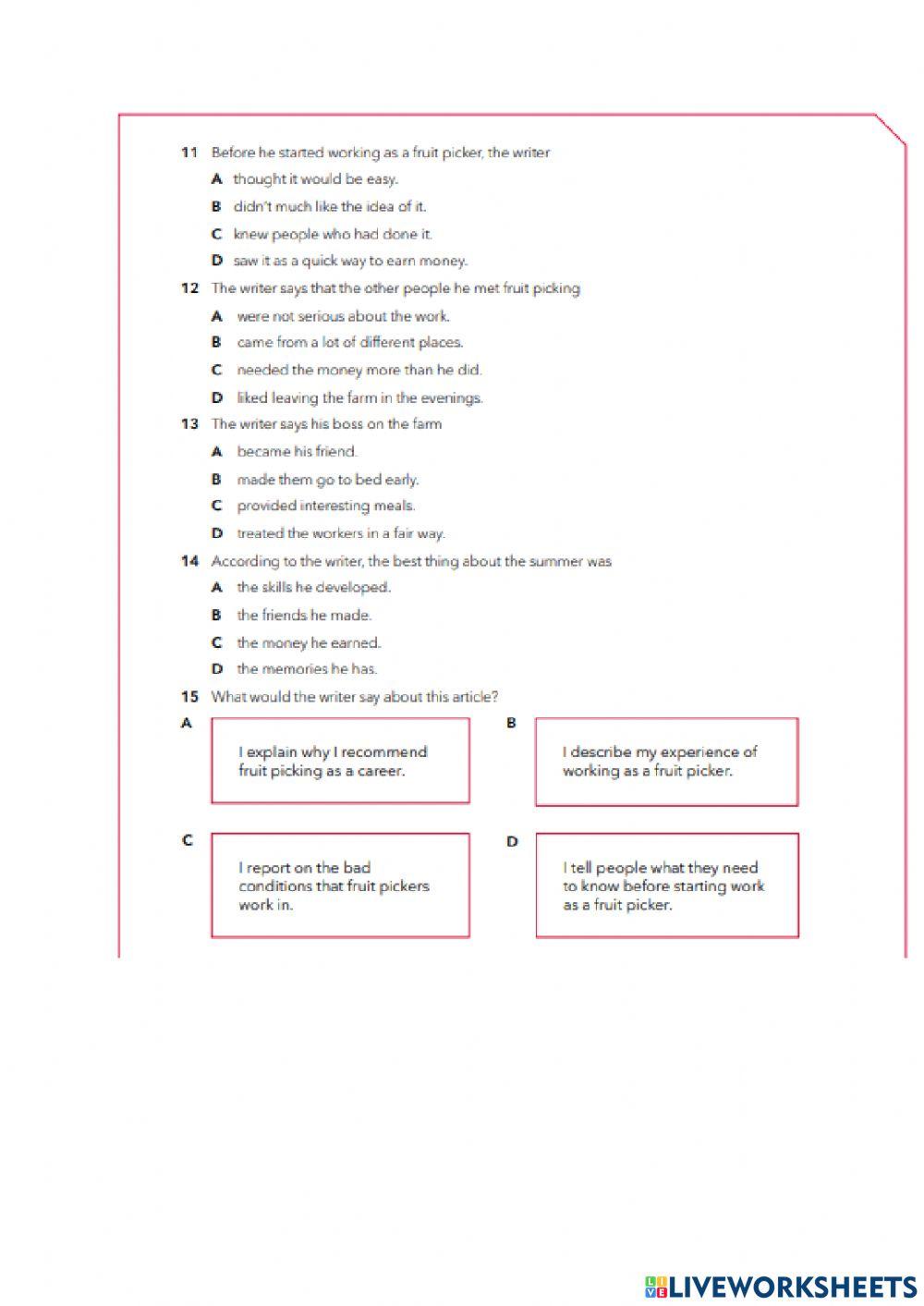 B1 Preliminary … | Free Interactive Worksheets | 1565194