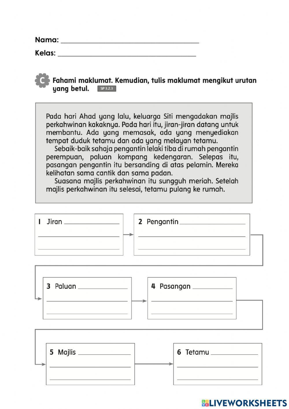 Saya dan Jiran interactive worksheet | Live Worksheets