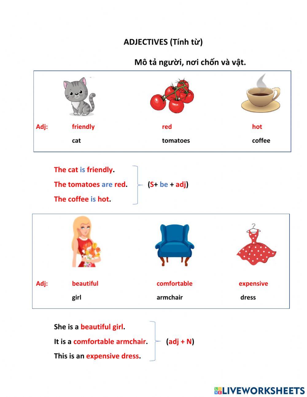 Adjectives online exercise for 7 | Live Worksheets