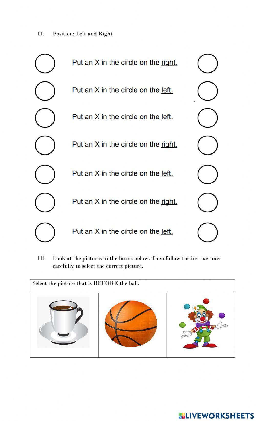 Math - kinder 1st unit test worksheet | Live Worksheets