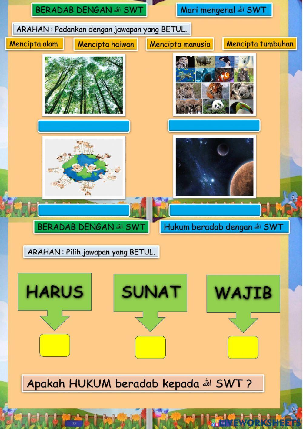 Beradab dengan ALLAH activity | Live Worksheets