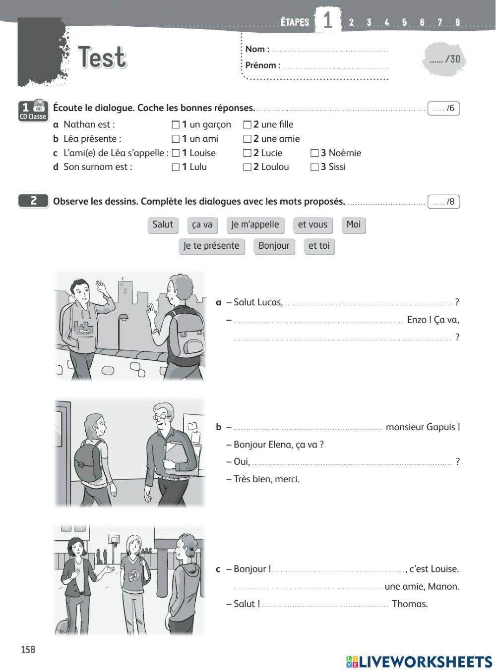 Adomania 1 - Te… | Free Interactive Worksheets | 6755434