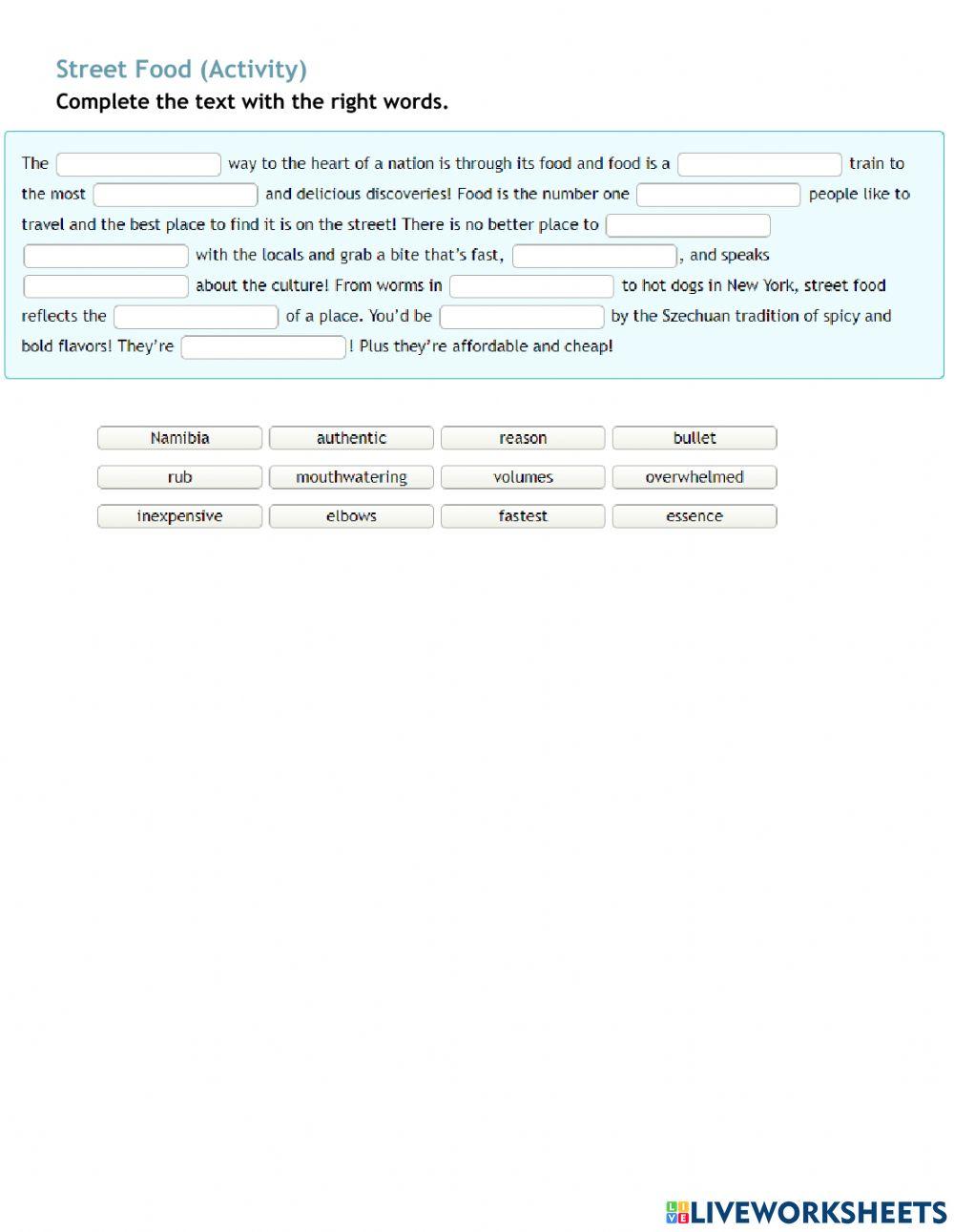 PLATFORM ACTIVITIES (October 25th to 30th) online exercise for | Live Worksheets
