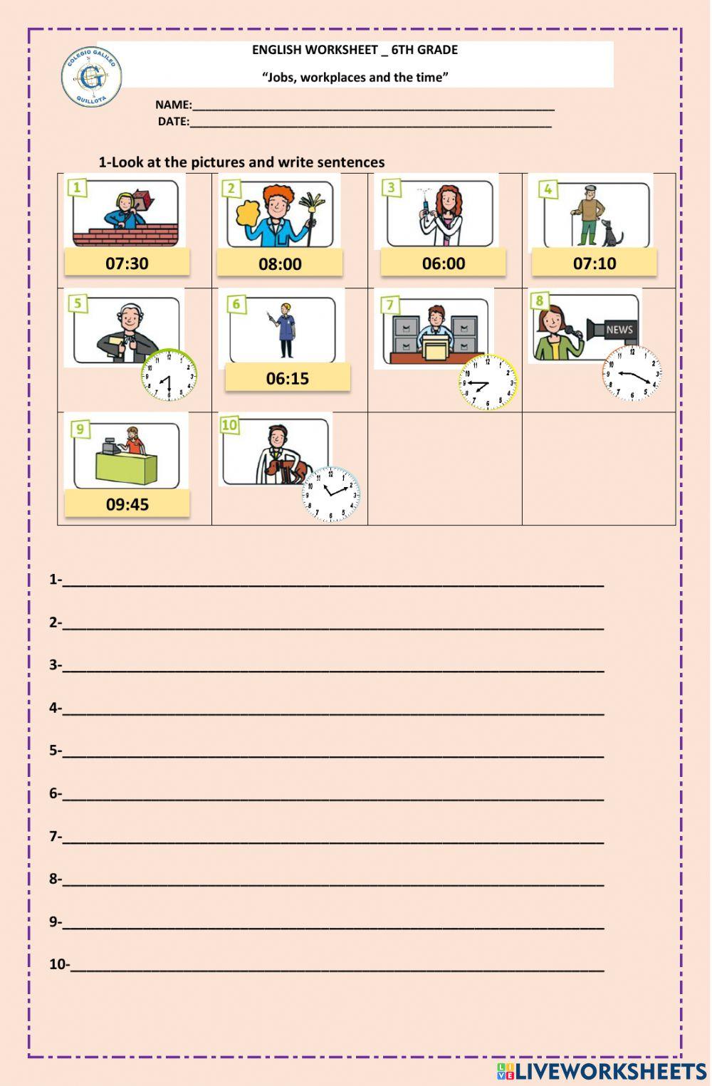 6th grade wsh worksheet | Live Worksheets