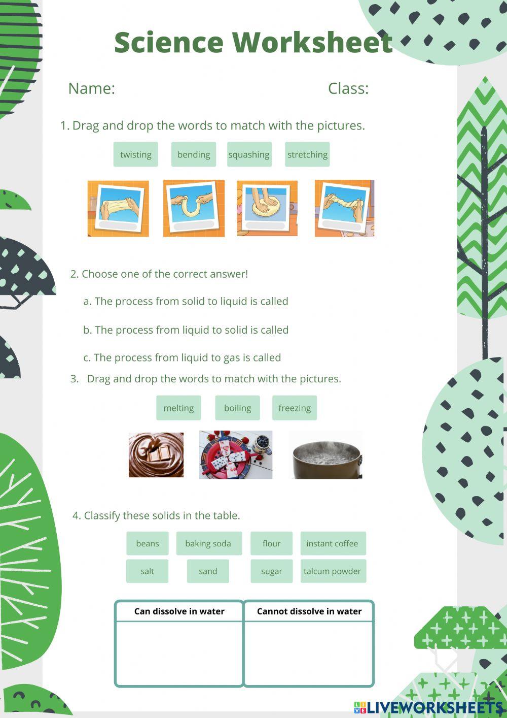 Changes interactive exercise | Live Worksheets