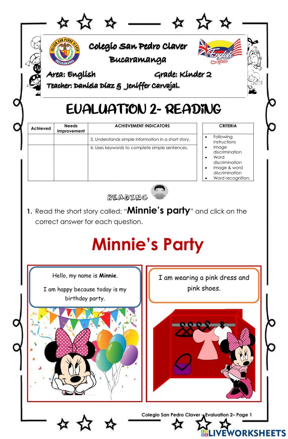 Evaluation 2 | Live Worksheets