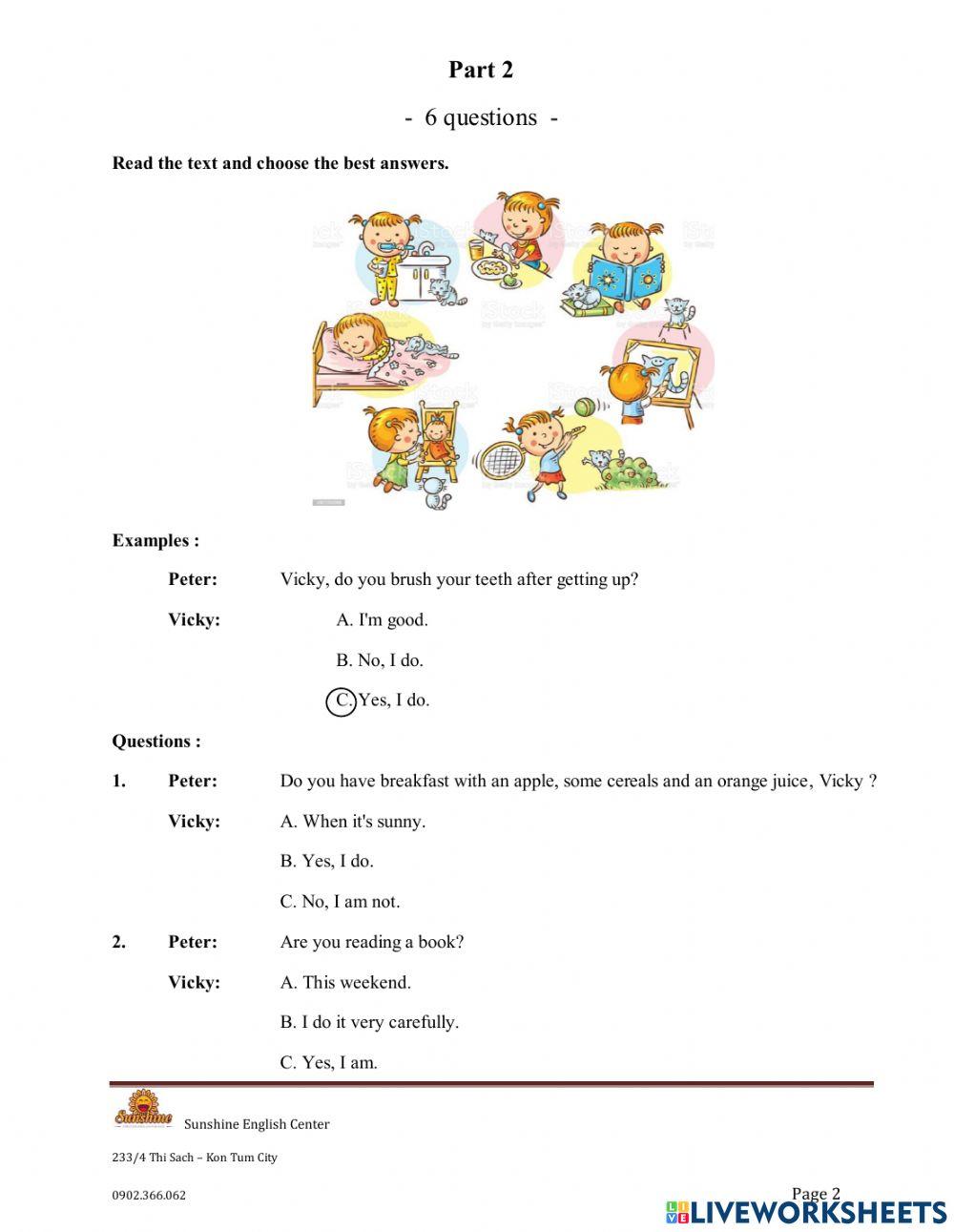 Odi 3 - movers - reading & writing worksheet | Live Worksheets