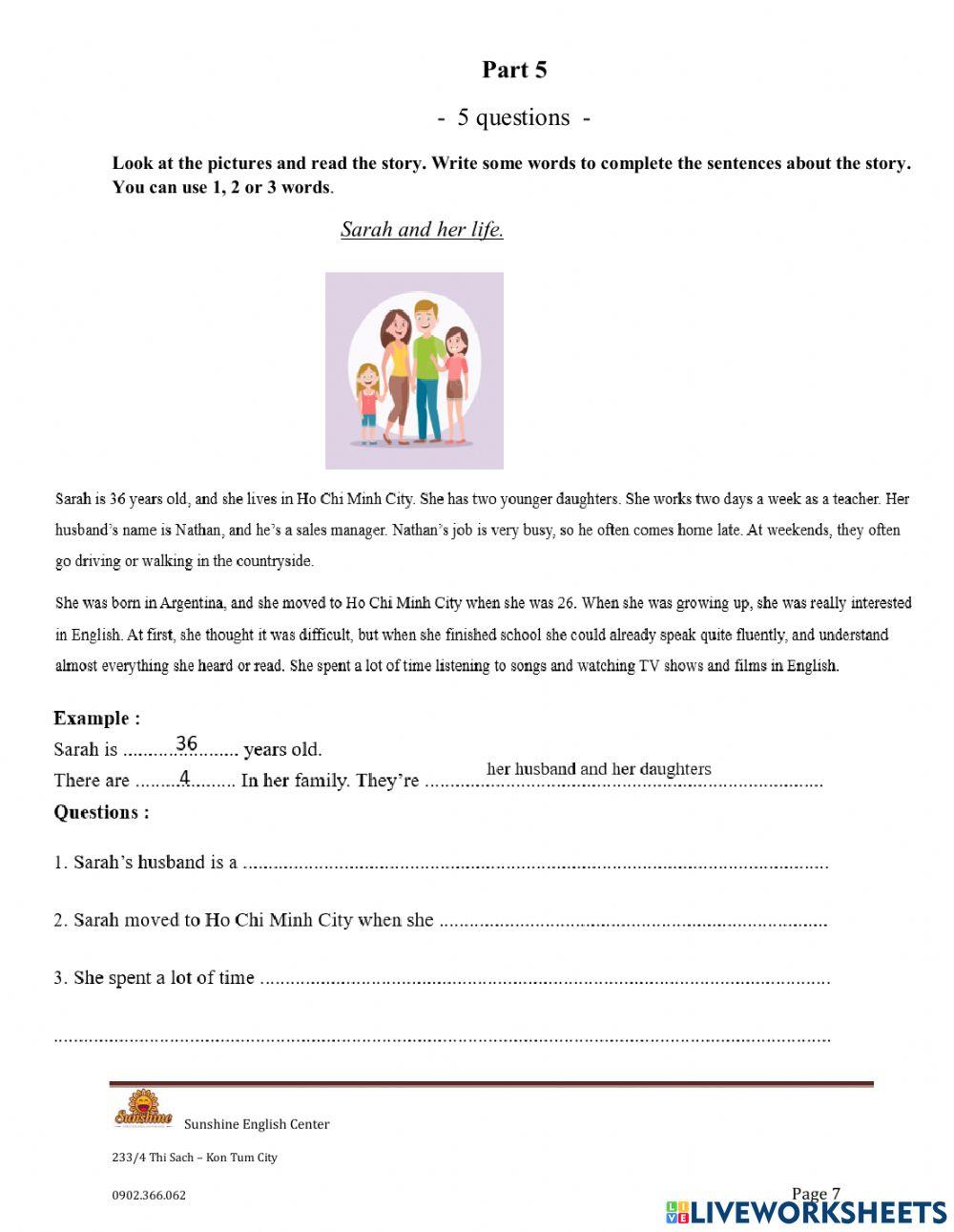 Odi 3 - movers - reading & writing worksheet | Live Worksheets