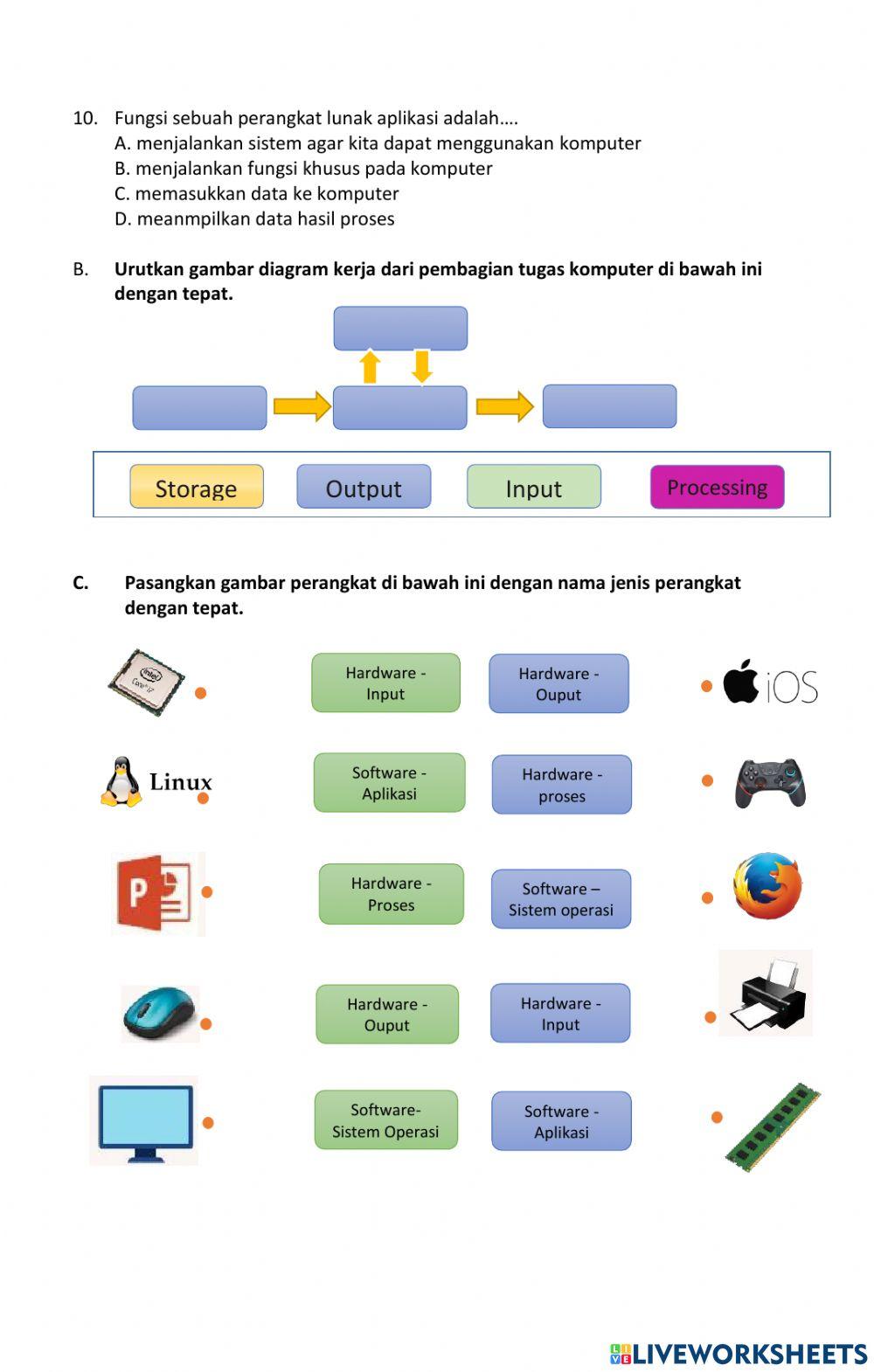 Perangkat Komputer free activity | Live Worksheets