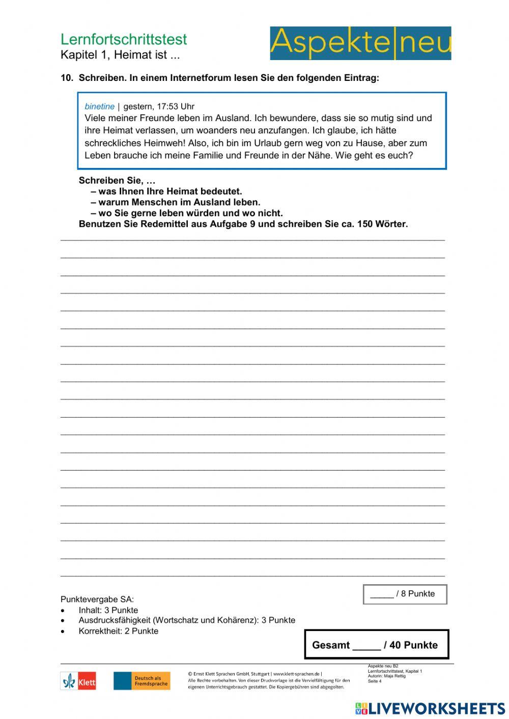 Aspekte neu B2 … | Free Interactive Worksheets | 5219992