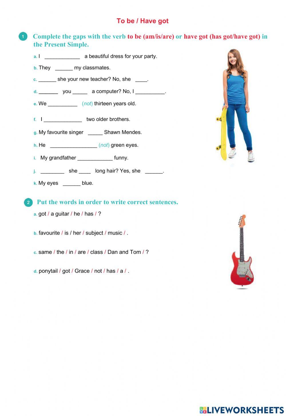 To be - Have got online exercise for | Live Worksheets