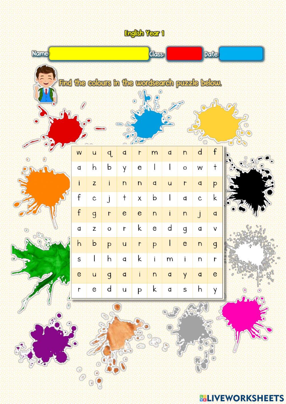 Year 1 English - At School 4 worksheet | Live Worksheets