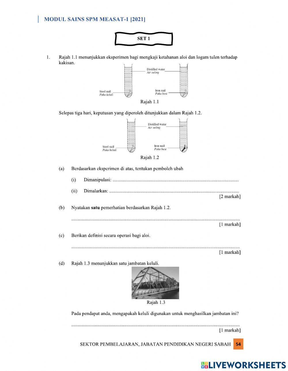 Sains spm activity | Live Worksheets