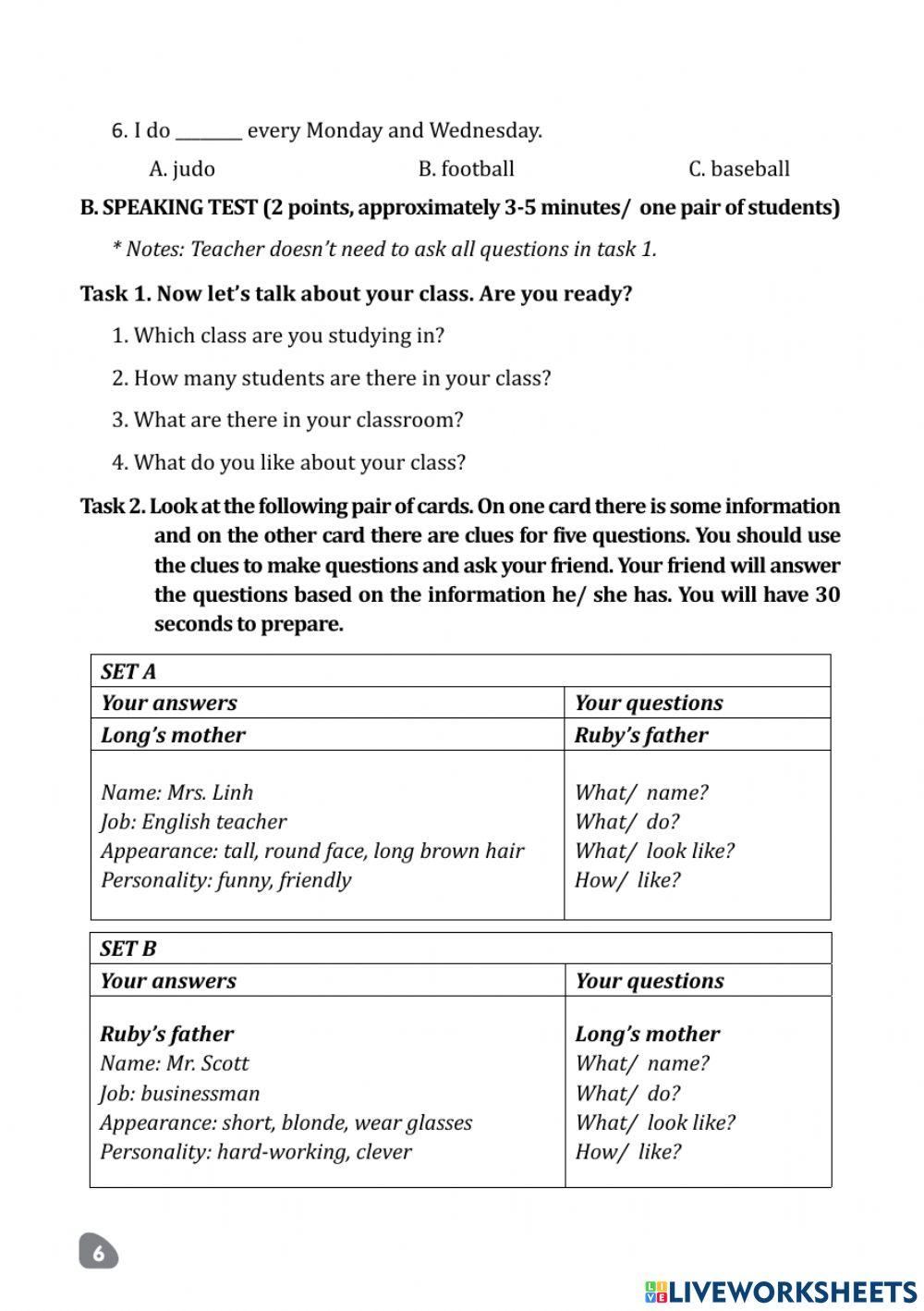 G6 Mid-term revision worksheet | Live Worksheets