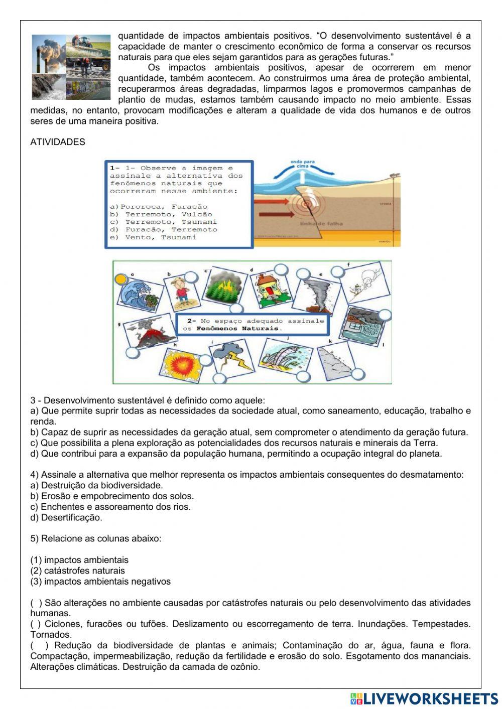 Fenômenos Naturais 7 Ano - FDPLEARN