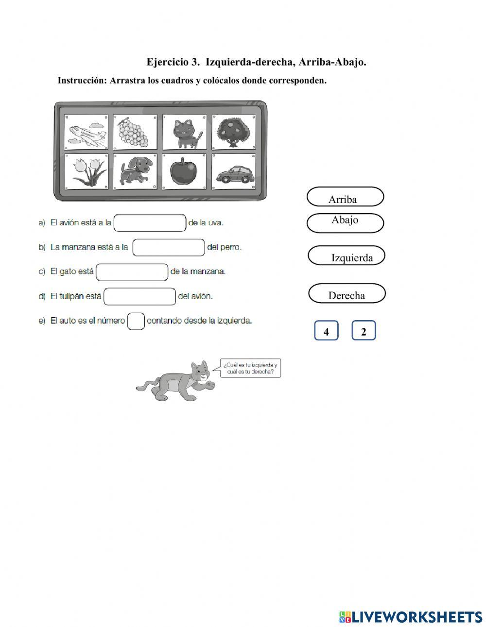 Arrastra palabras online worksheet | Live Worksheets
