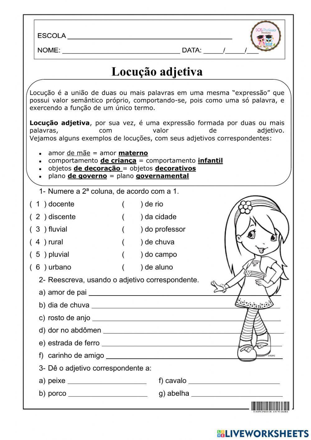Adjetivos Exercicios 4 Ano - BRAINCP