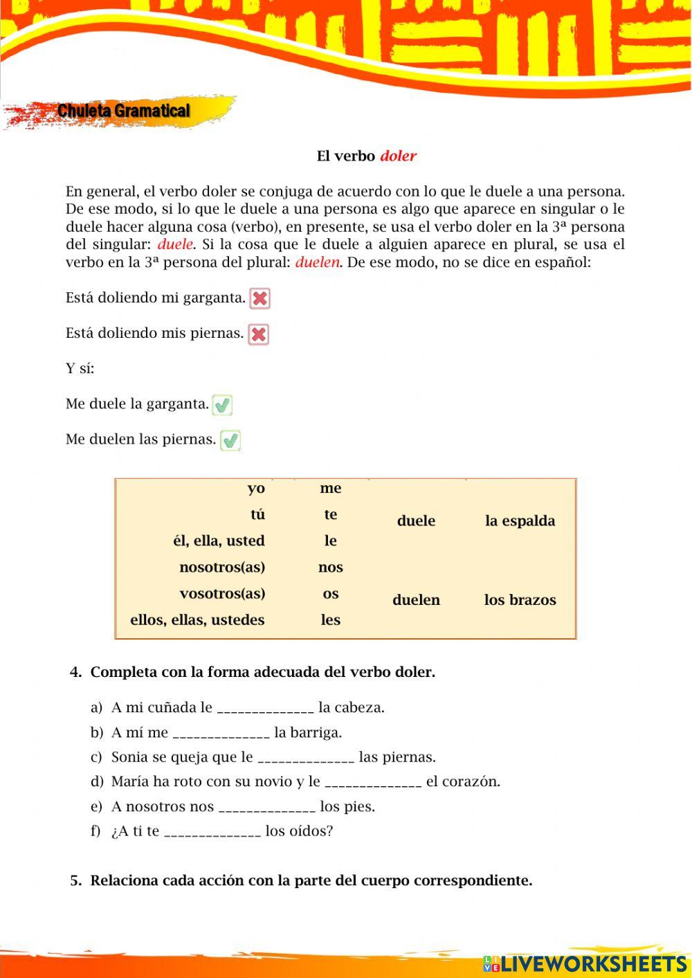 El cuerpo humano | Free Interactive Worksheets | 3073079
