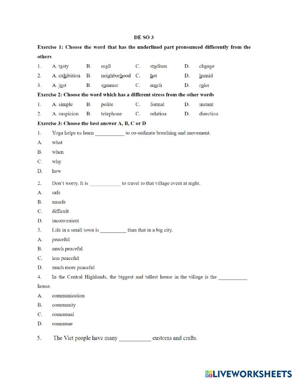 Midterm online exercise for Grade 8 | Live Worksheets