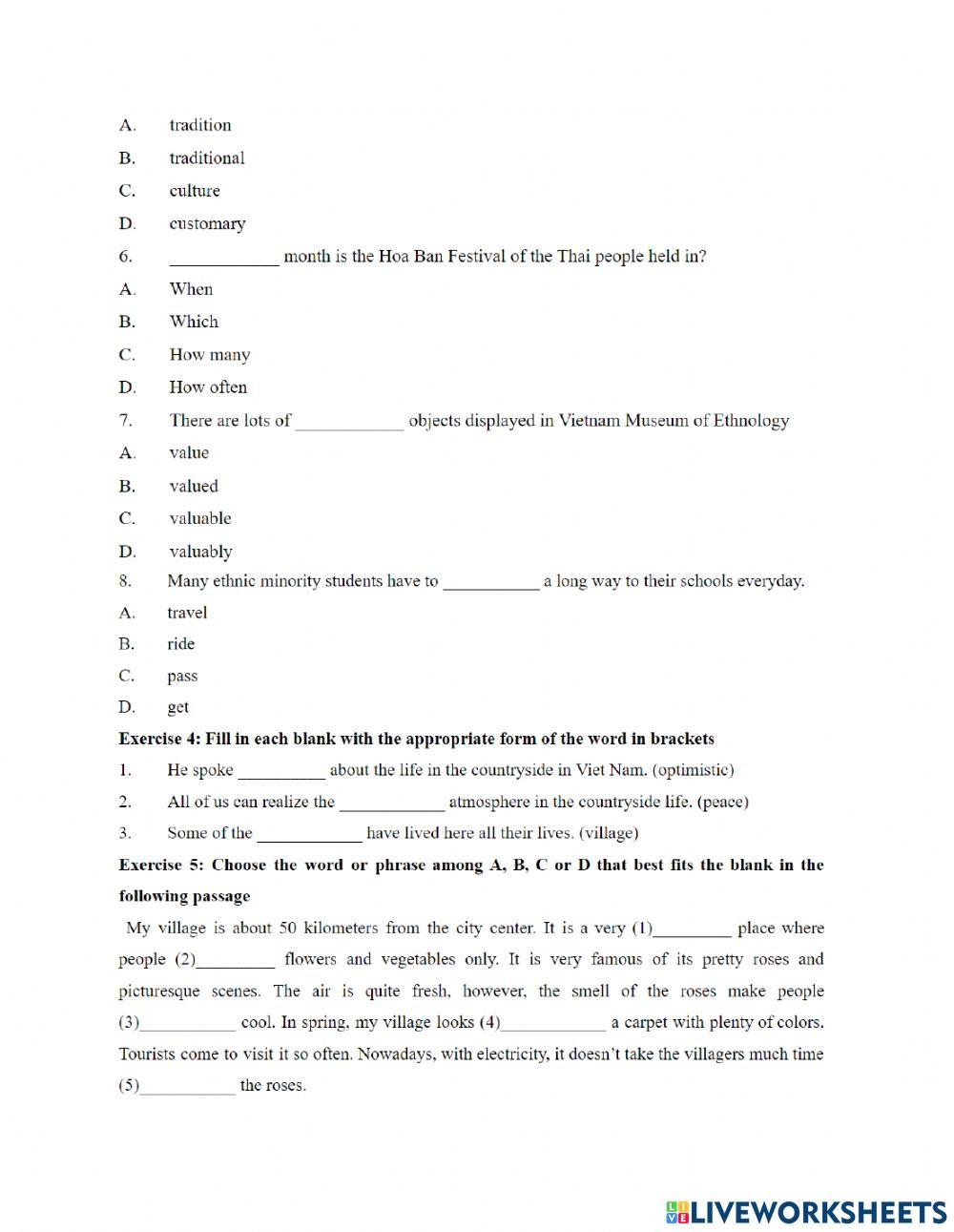 Midterm online exercise for Grade 8 | Live Worksheets