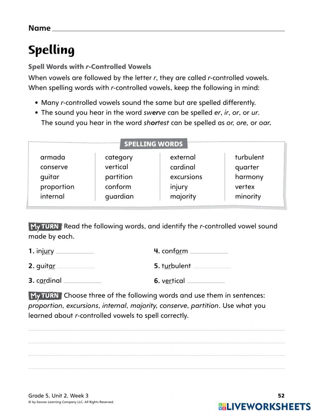 R-controlled interactive worksheet | Live Worksheets