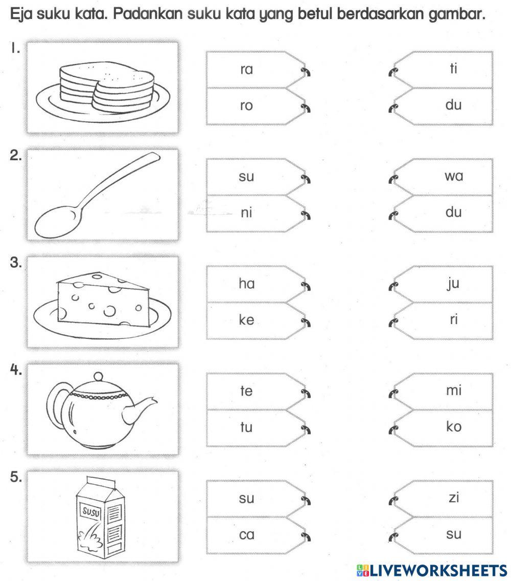 Padankan interactive exercise for pre school | Live Worksheets