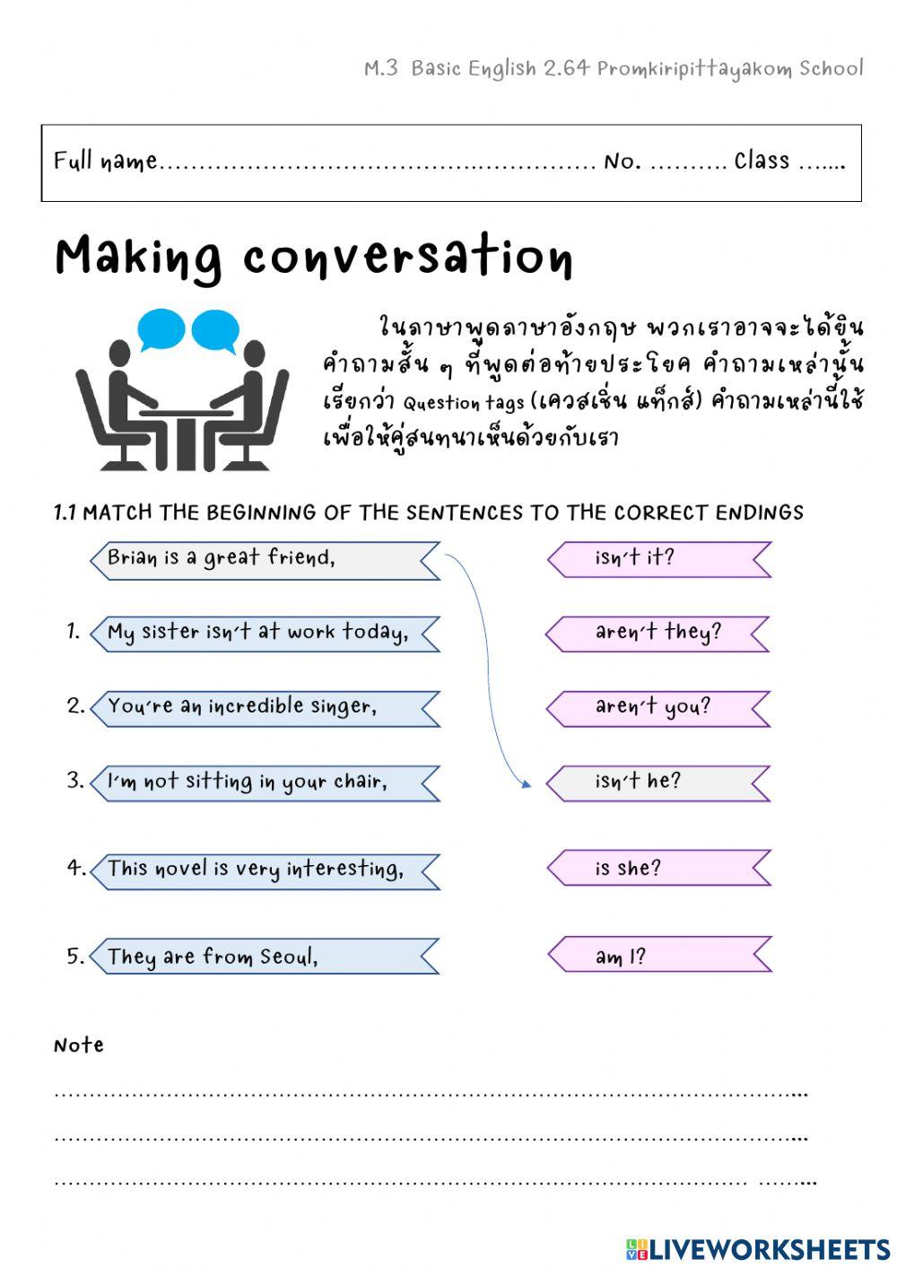 Lesson 1 Question Tags Part 1 | poktham | Live