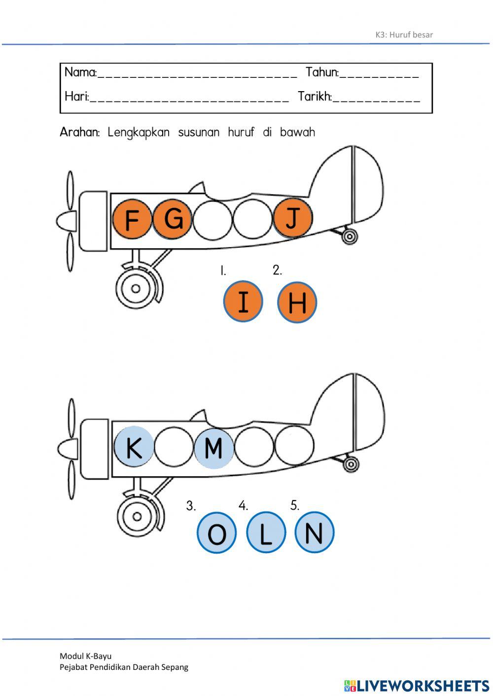Huruf besar online pdf activity | Live Worksheets