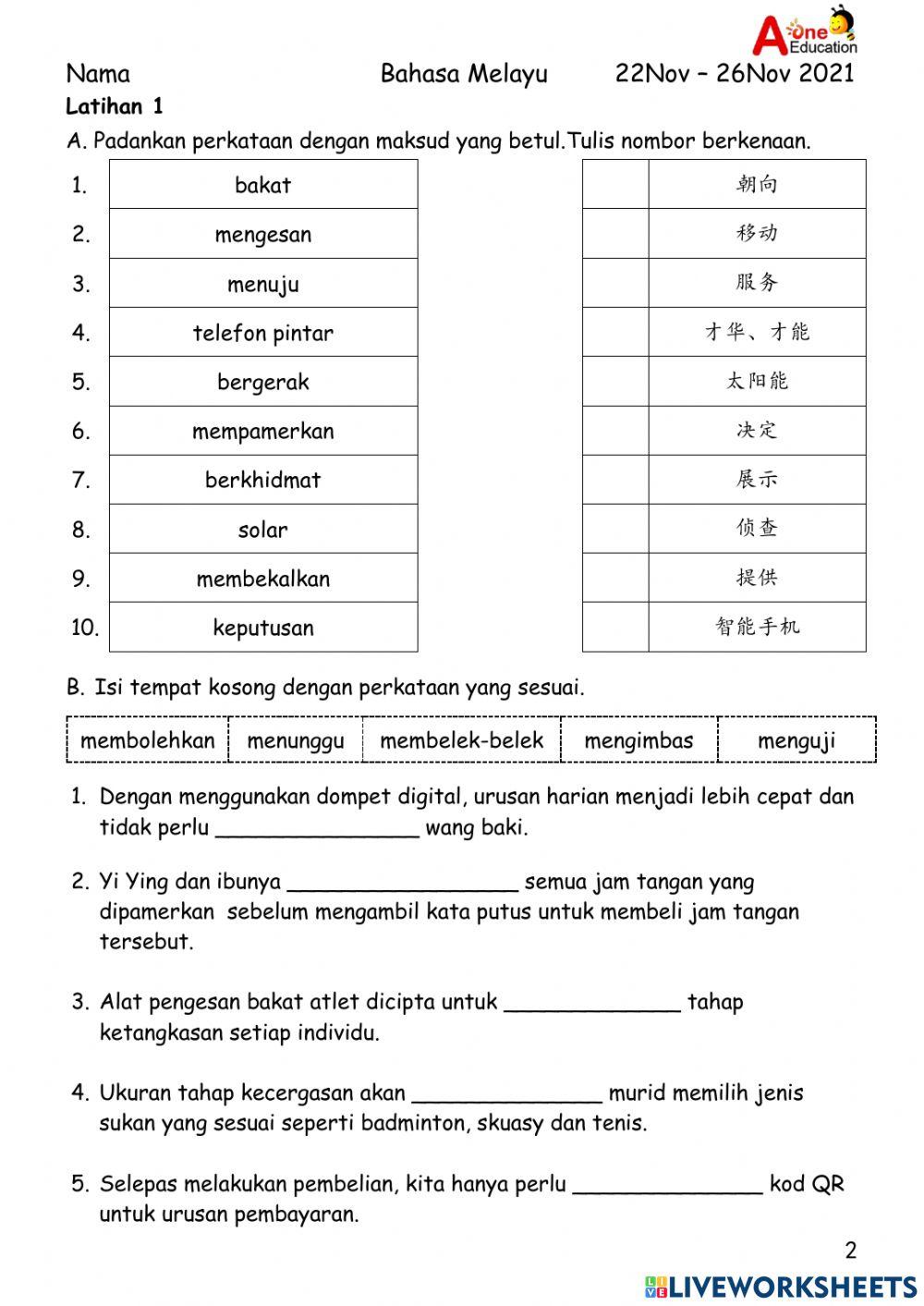 STD 5 BM 22112021 - 26112021 Unit 23 worksheet | Live Worksheets