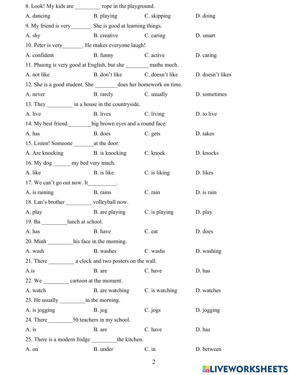 E6-Revision for 1st Mid-term Test online exercise for | Live Worksheets