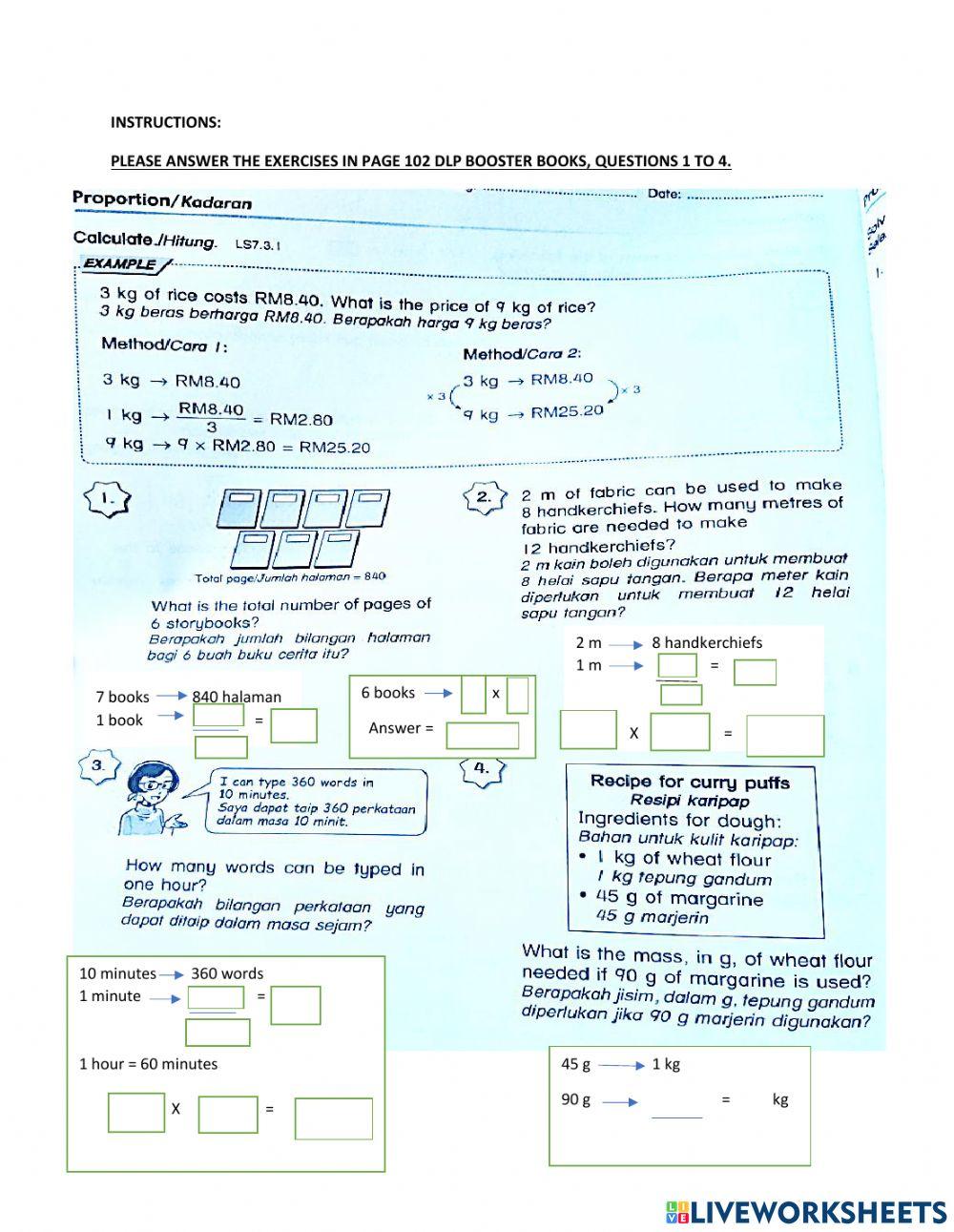 Ratio free online activity | Live Worksheets