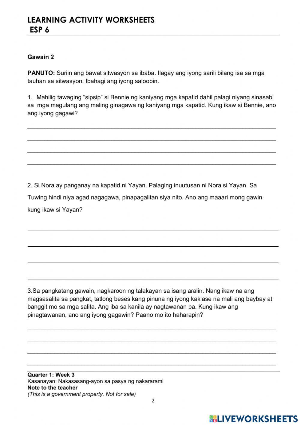 ESP - LAW-Q1 -3 2750 | Myrrh Ramirez | Live Worksheets