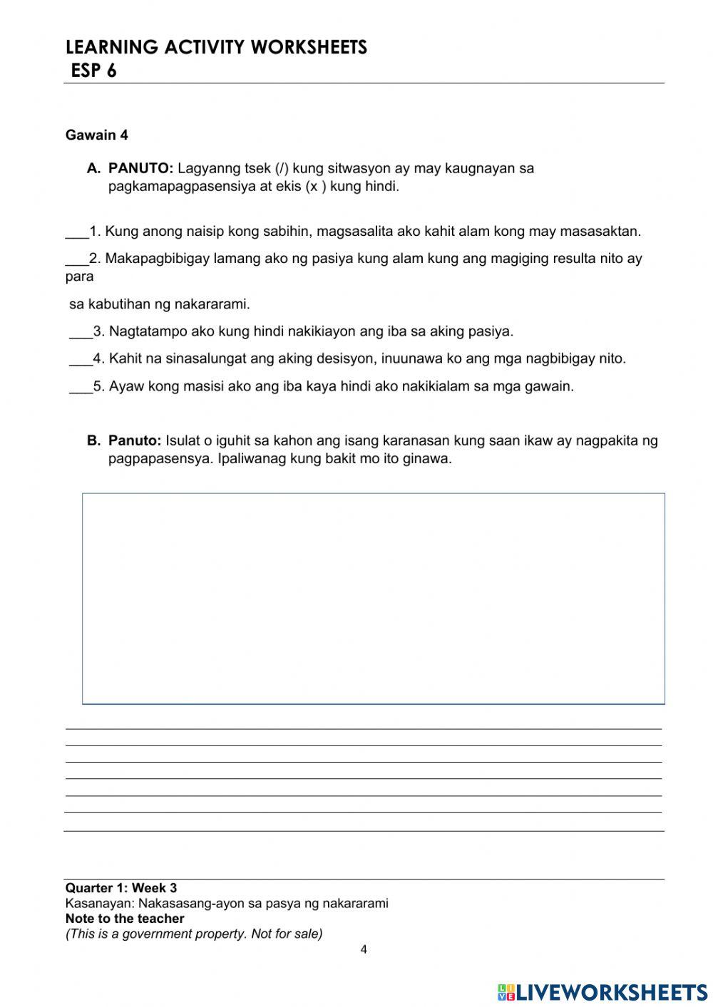ESP - LAW-Q1 -3 2750 | Myrrh Ramirez | Live Worksheets