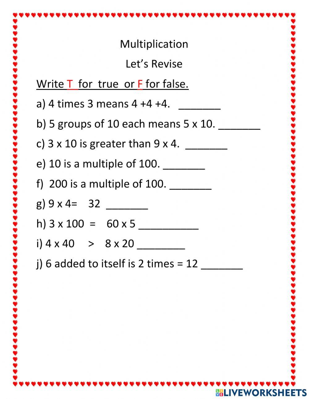 Revision worksheet | Live Worksheets