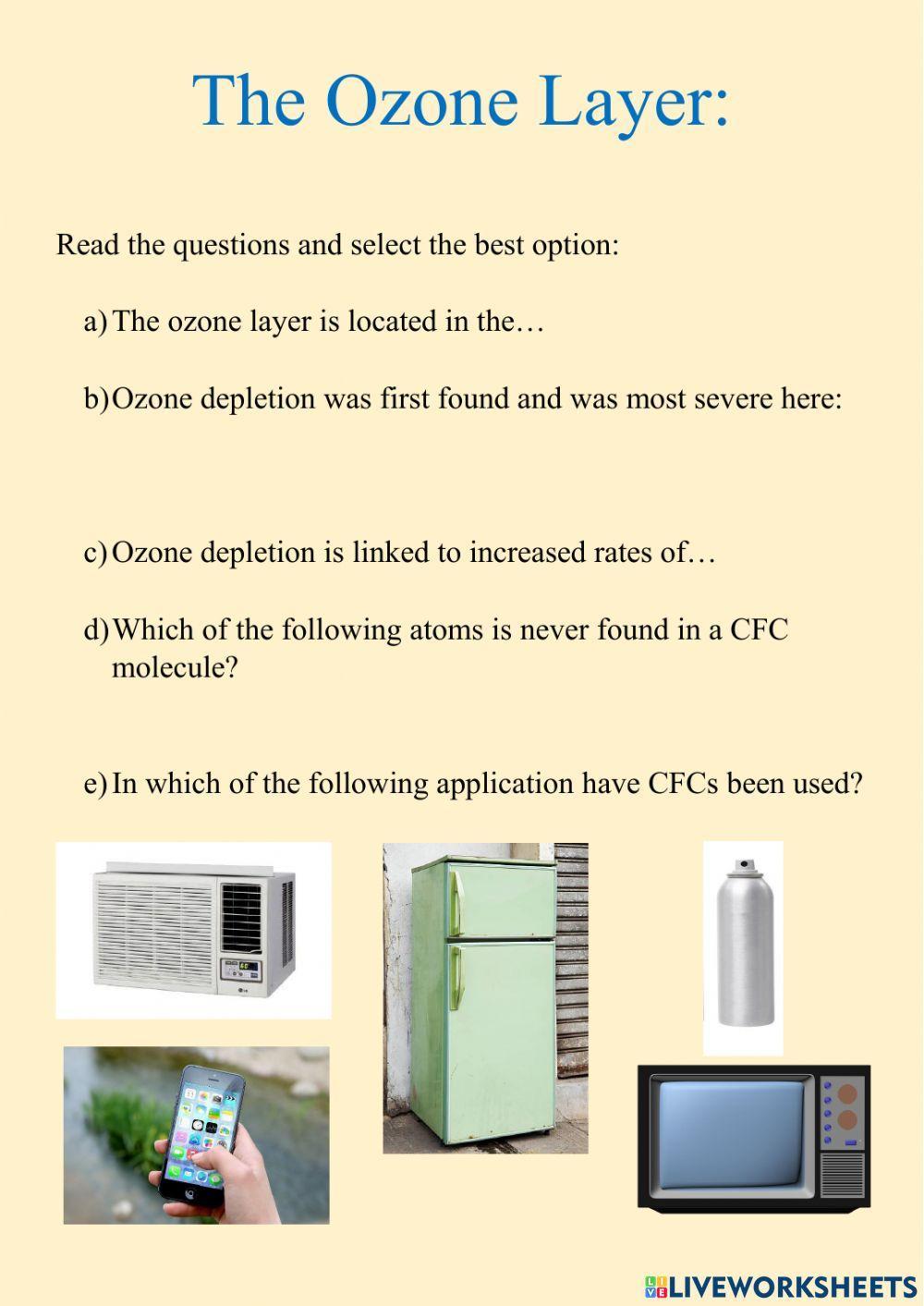 The Ozone Layer | Free Interactive Worksheets | 1572607