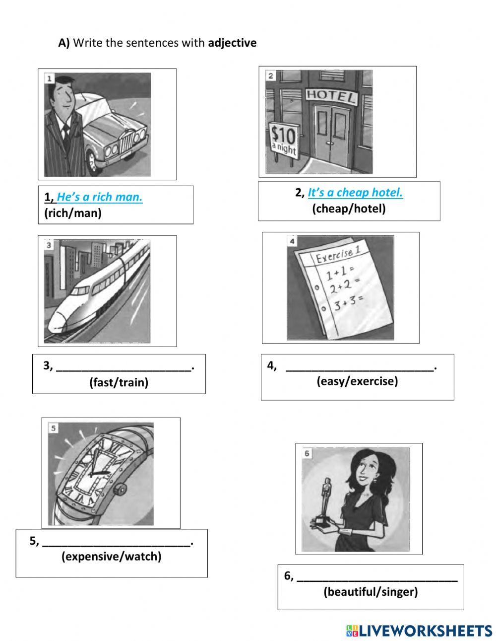 2B Grammar bank Adjective 1573294 | Romnea | Live