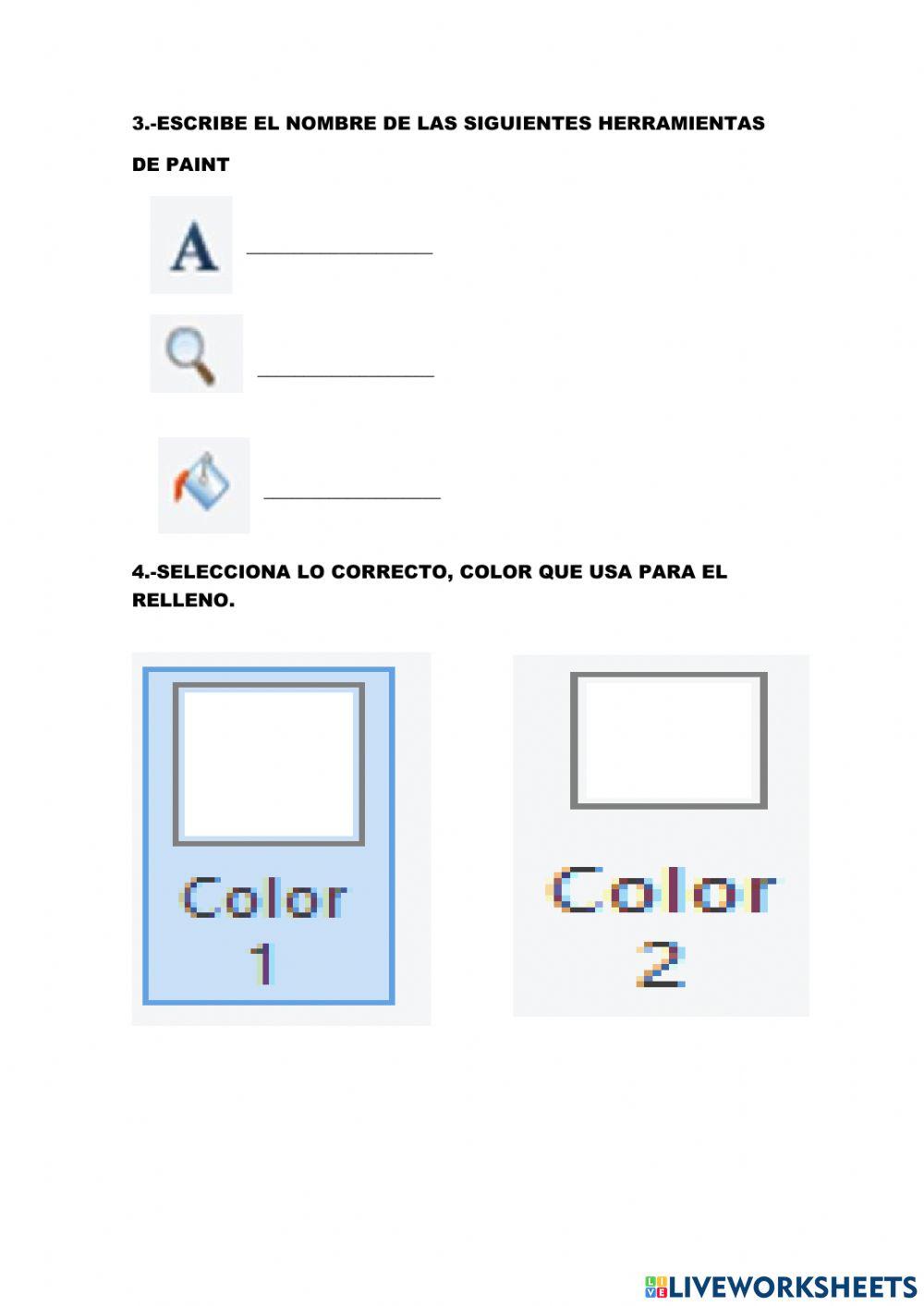 Programa paint interactive worksheet | Live Worksheets