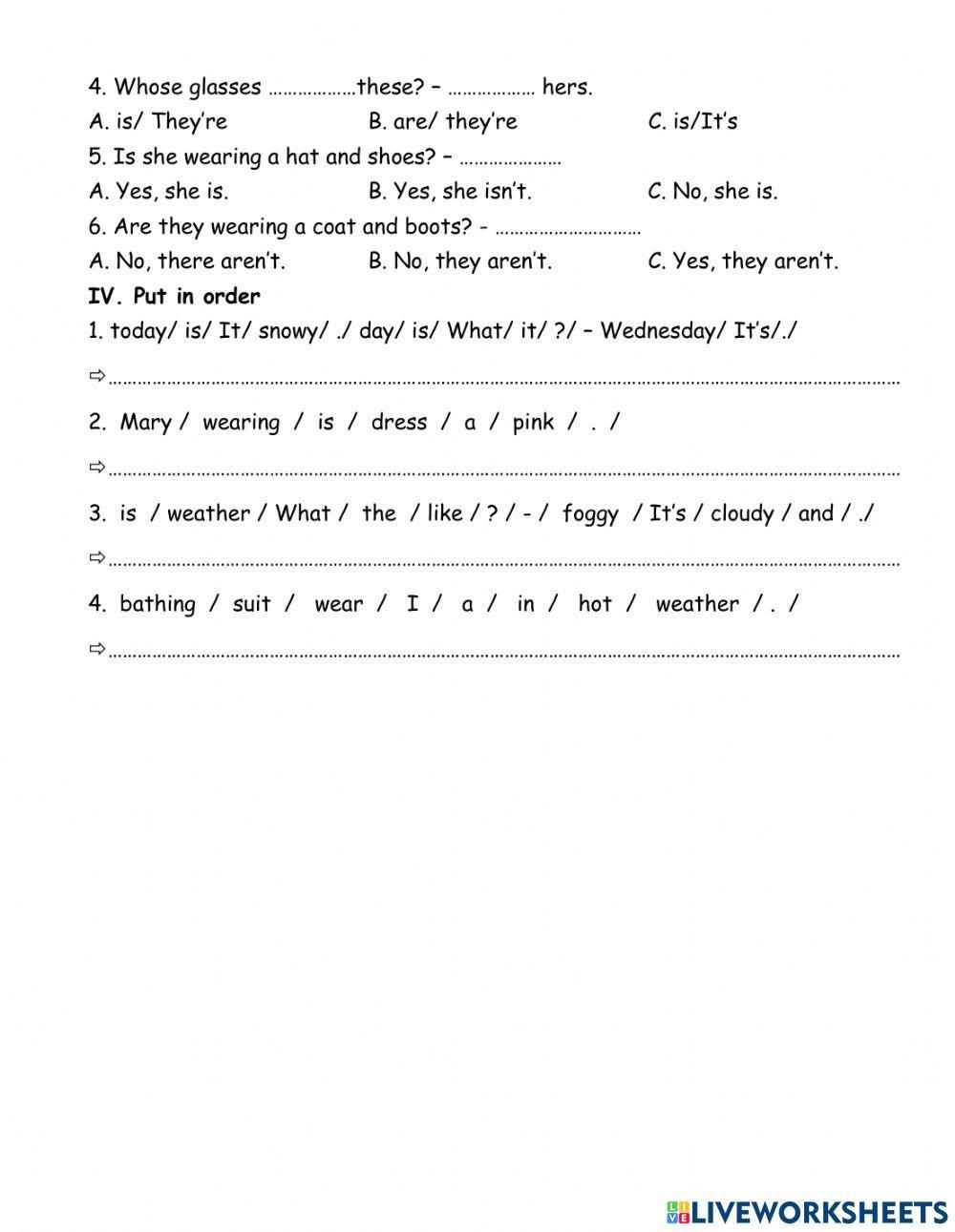 Boots and bathi… | Free Interactive Worksheets | 1573419