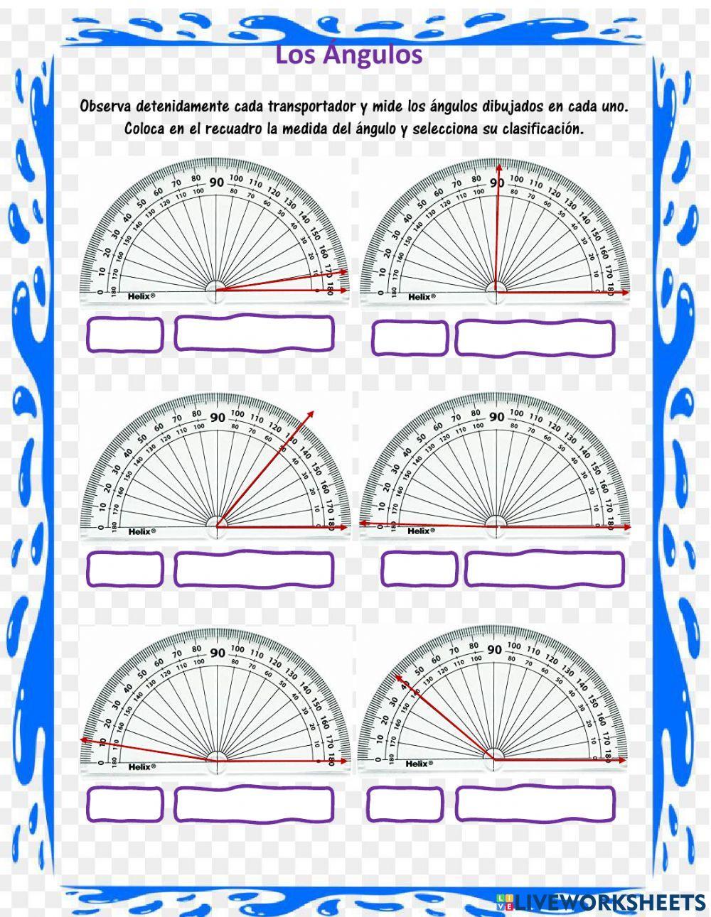 Los ángulos | Free Interactive Worksheets | 1573476