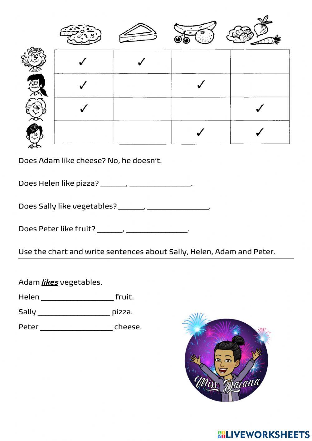 My Favorite Food activity for Children 2 | Live Worksheets