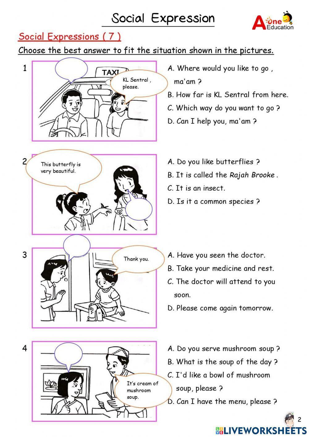 Social Expression 1 | LiveWorksheets | 1573928