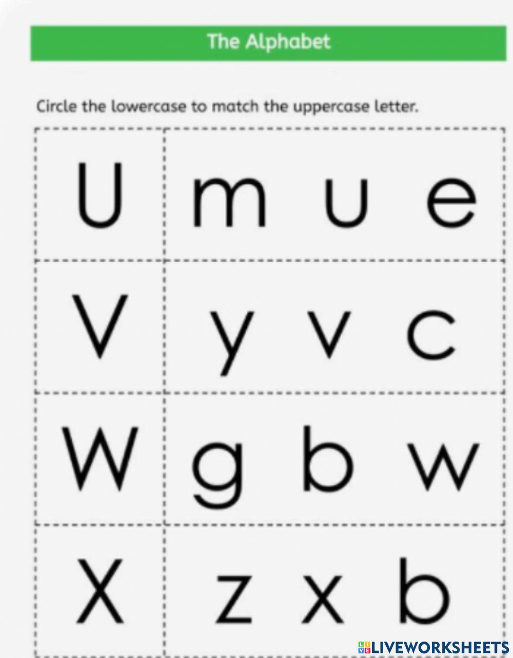 Choose the correct alphabet 6 worksheet | Live Worksheets