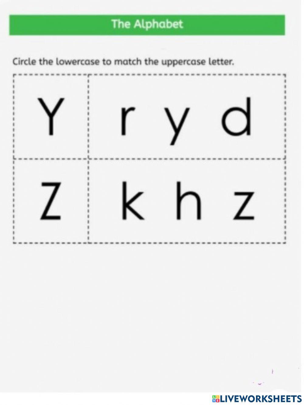 Choose the correct alphabet 7 worksheet | Live Worksheets